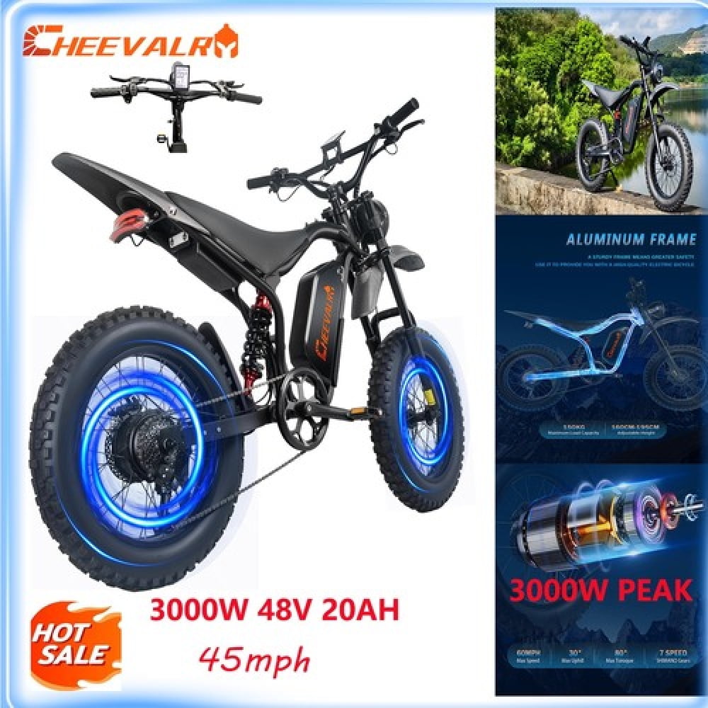 3000W(Peak)37 MPH Cheevalry G20 Electric Bike, 48V 20AH 20" *4 Off-Road ...