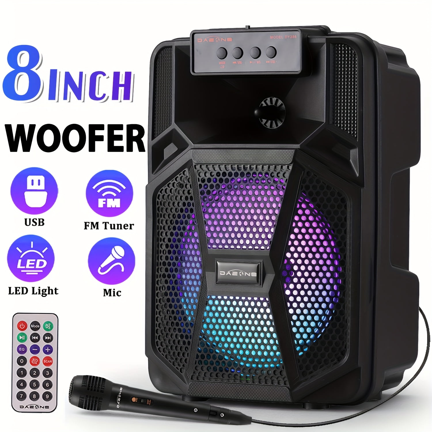 3000W Portable BT PA Speaker - Dual 6.5" Woofers, Wireless Karaoke ...