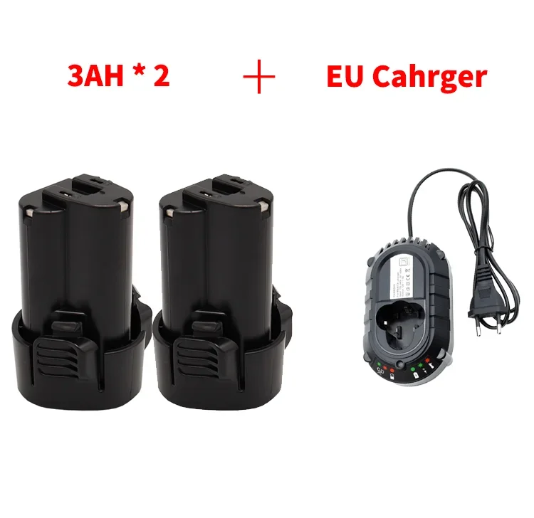 3000mAh 10.8V/12V BL1013 Rechargeable Li-ion 2pcs Battery+Charger set ...