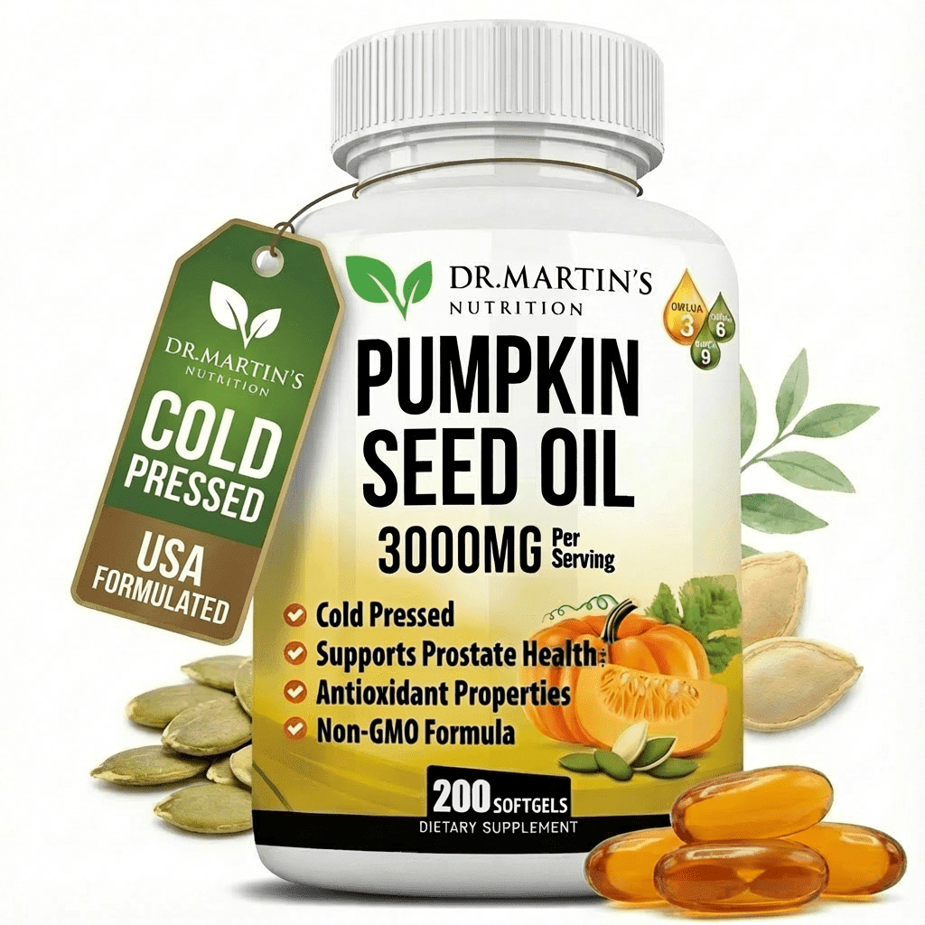DR. MARTIN'S NUTRITION 3000mg Cold Pressed Pumpkin Seed Oil Softgels ...