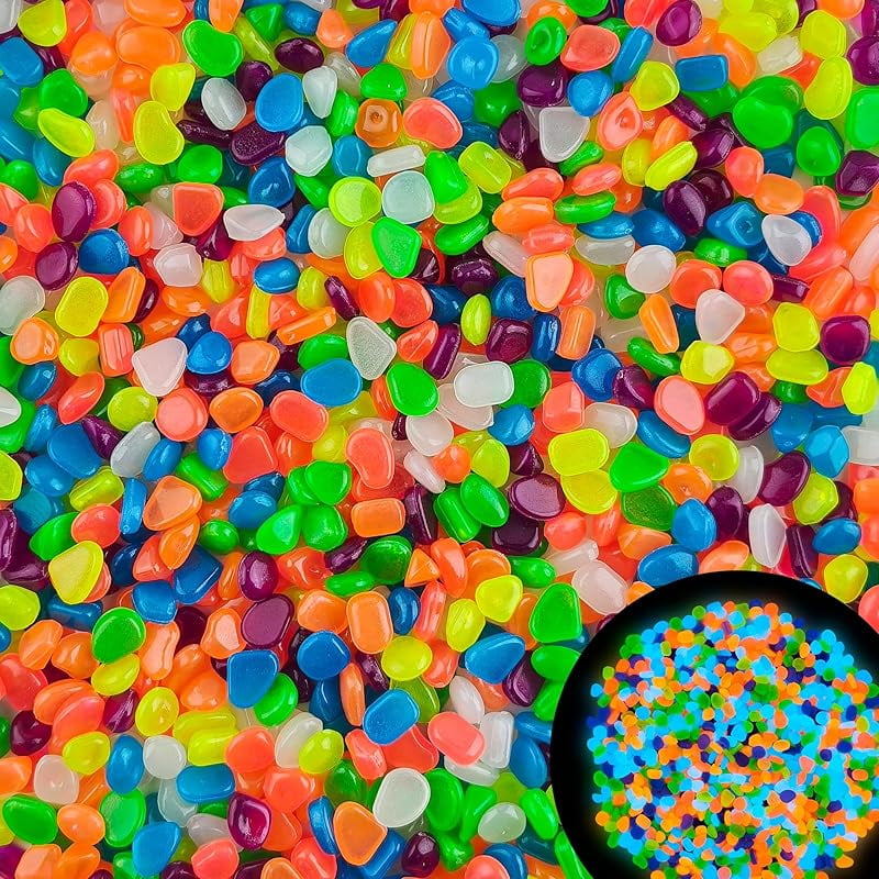 3000pc Glow Pebbles for Outdoor Garden Glow in The Dark Rocks Outdoor ...