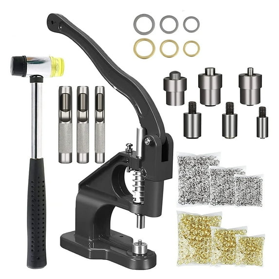 AOMOTA 3000pcs Hand Press Grommet Tool Kit, Heavy Duty Eyelet Puncher ...