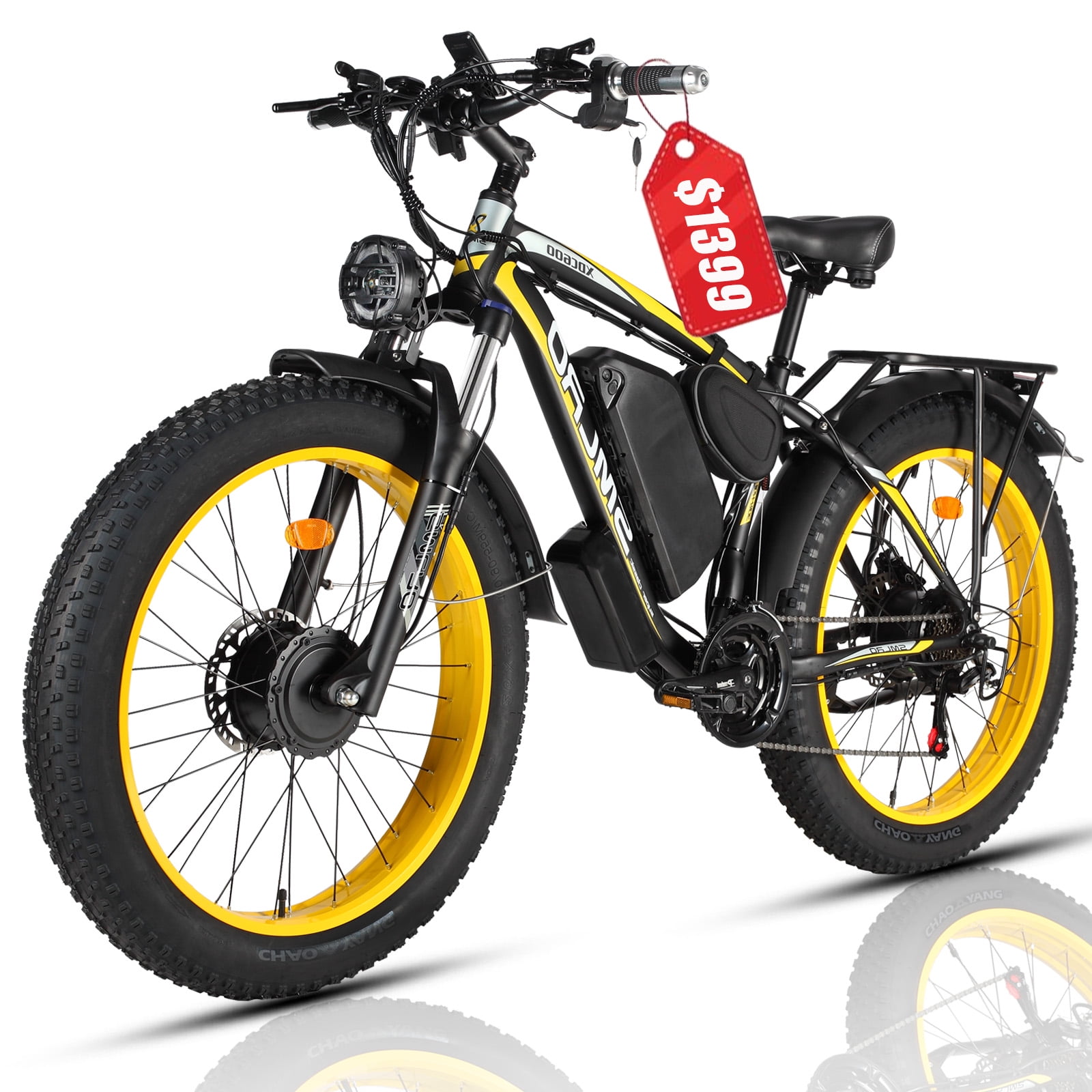 3000w Peak 52v 30AH Dual Motor Ebikes, 7 Speed 35MPH Awd Electric ...