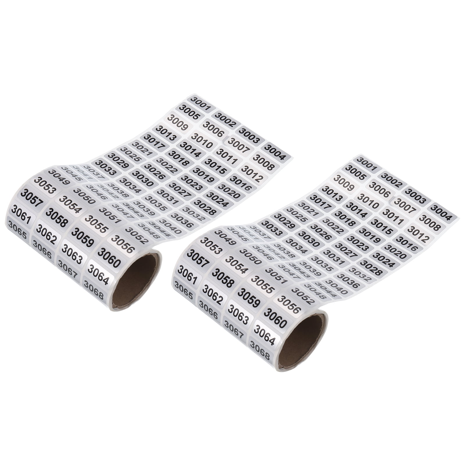 3001 to 4000 Consecutive Number Stickers Inventory Label Black Numbers ...