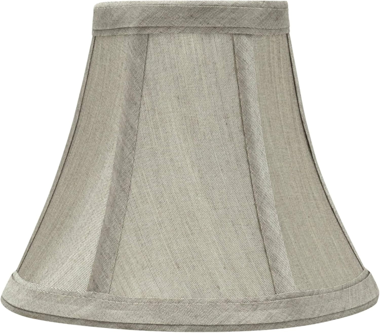 30033-2A, Bell Clip-On Chandelier Lamp Shade, Grey, 3" Top x 6" Bottom x 5" Slant Height, Set of ...