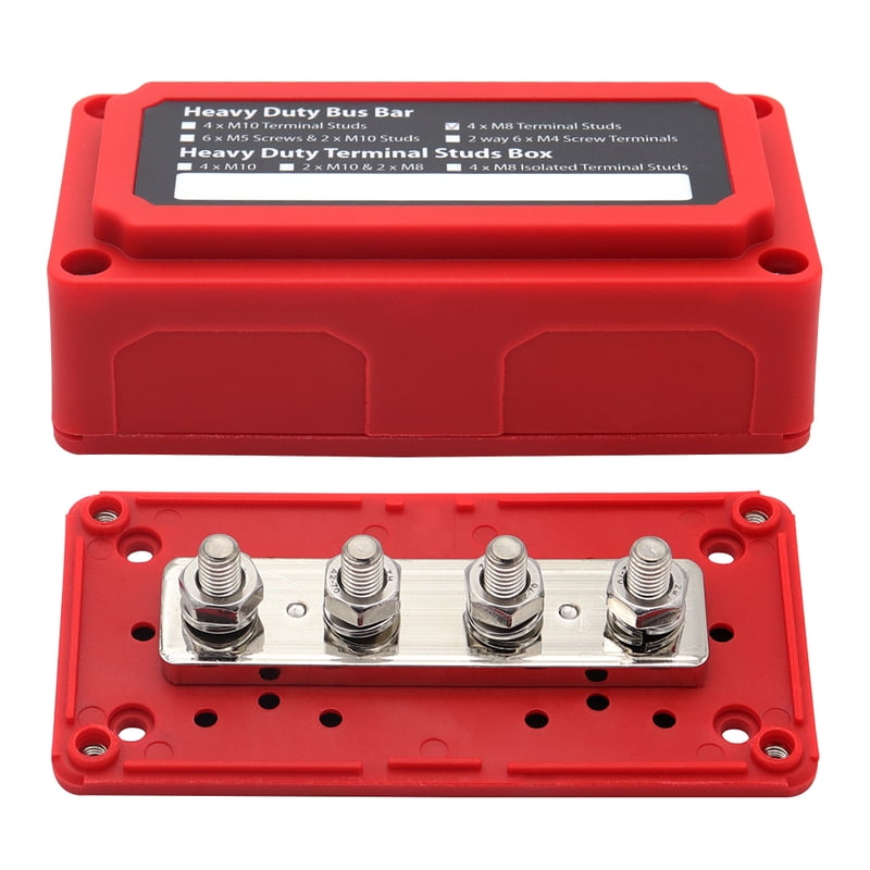 300A 48V DC Busbar Box 4/12 Terminal M10/M6 Studs Bus Bar Heavy Duty ...