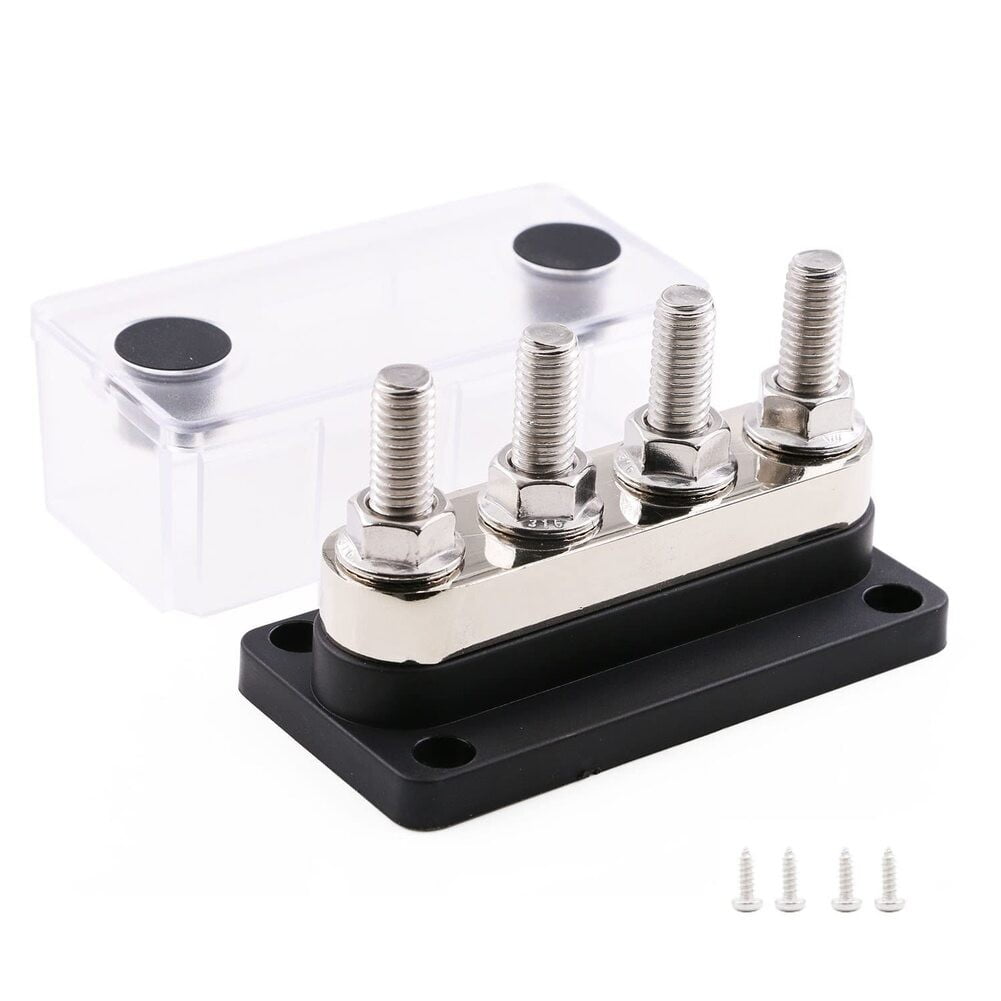 300A Heavy Duty 4x M10 Stud Terminal Busbar Distribution Block, Marine Battery - Walmart.com