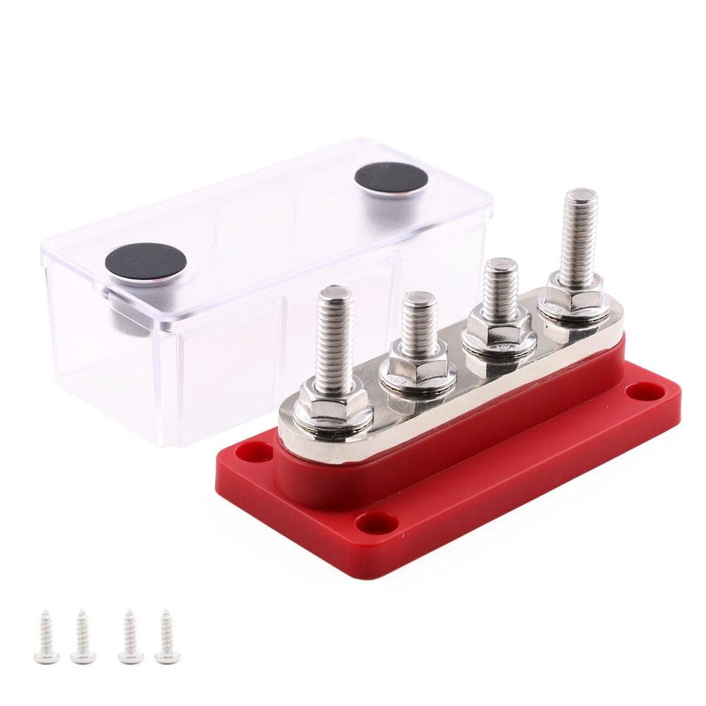 300A Heavy Duty 4x M10 Stud Terminal Busbar Distribution Block, Marine Battery - Walmart.com