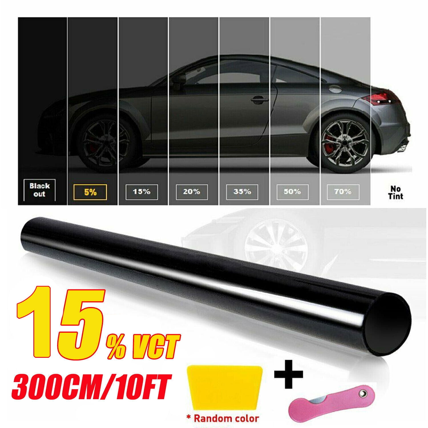 300CM 15% VLT Uncut Roll Window Tint Film 20" x 10ft Feet Car Home ...