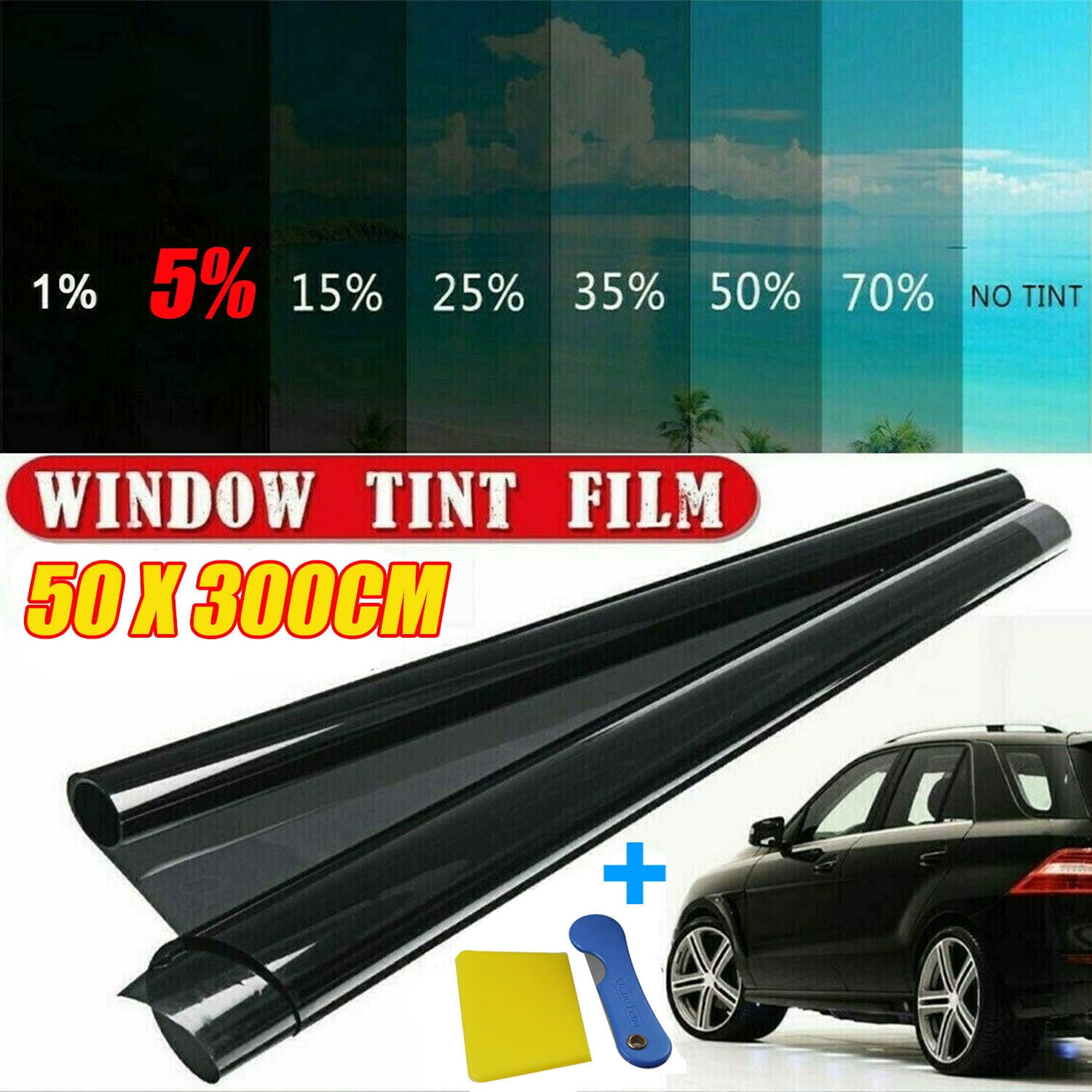 300cm 5 Vlt Uncut Roll Window Tint Film 20 X 10ft Feet Car Home
