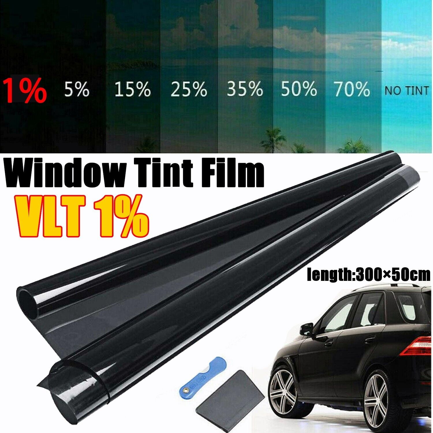300cm Uncut Roll Window Tint Film 1 Vlt 20 X 10ft Feet Car Home