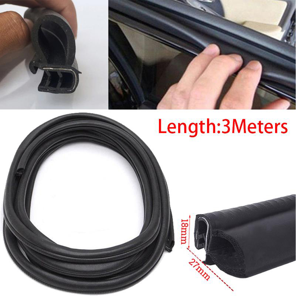 300CM Universal Rubber Car Door Sealing Gasket Tape Strip Edge Trim ...