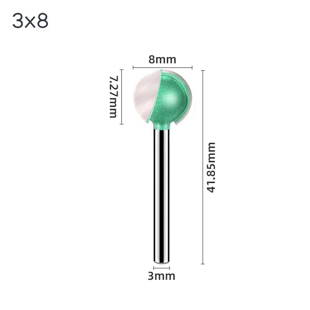 300Cmm Shank Ball Nose Round Carving Bit Router Bit Milling Cutter ...