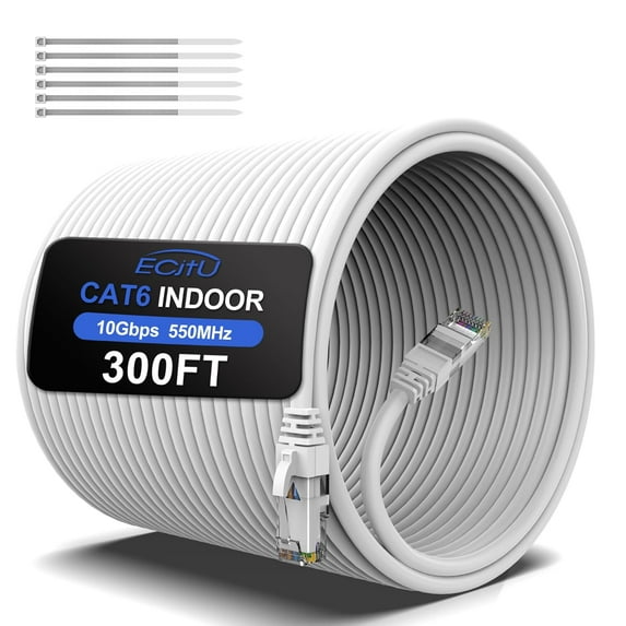 300FT Cat6 Ethernet Cable, Cat 6 Patch Cable, Cat6 Internet Cable, UTP ...