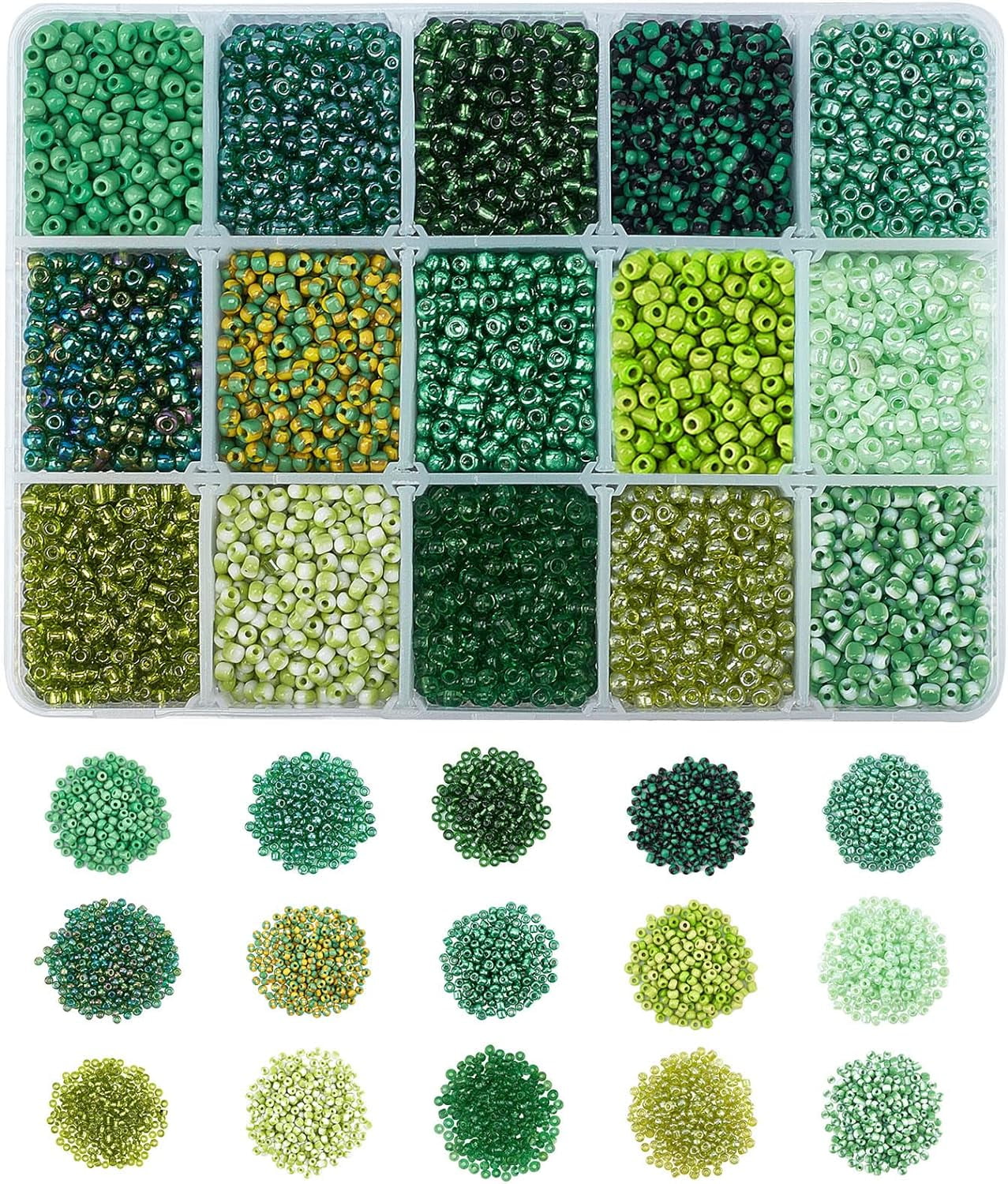 300G 3mm Glass Seed Beads Tiny 15 Colors Small Pony Beads Mini Spacer ...