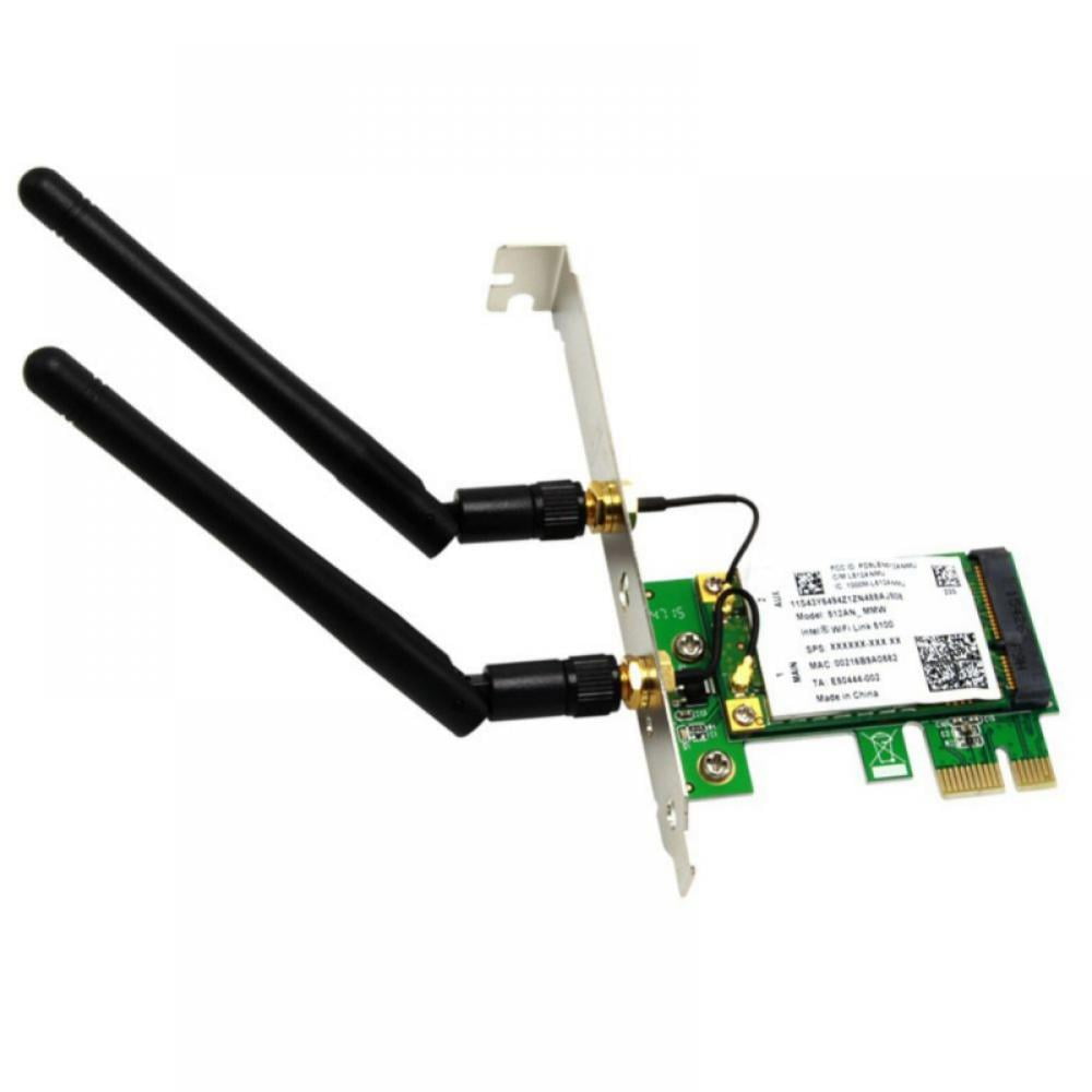 300M2.4G/5G PCI-E Network Card WiFi Card for PC Desktop with PCI-E X1 ...