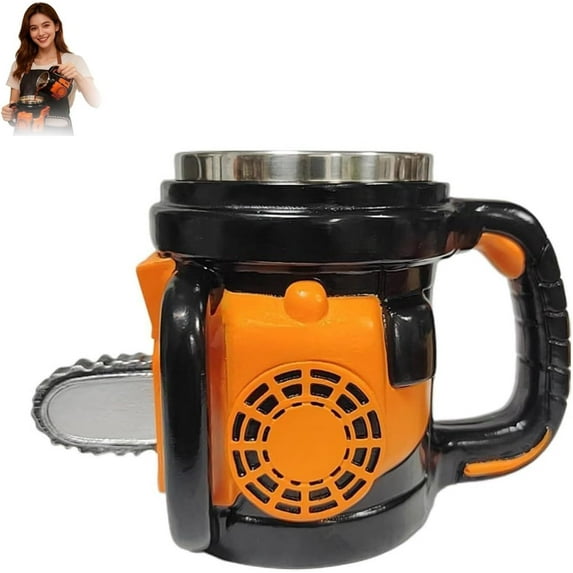 300ML Chainsaw Themed Coffee Travel Cup - Hyper-Realistic Mechanical ...