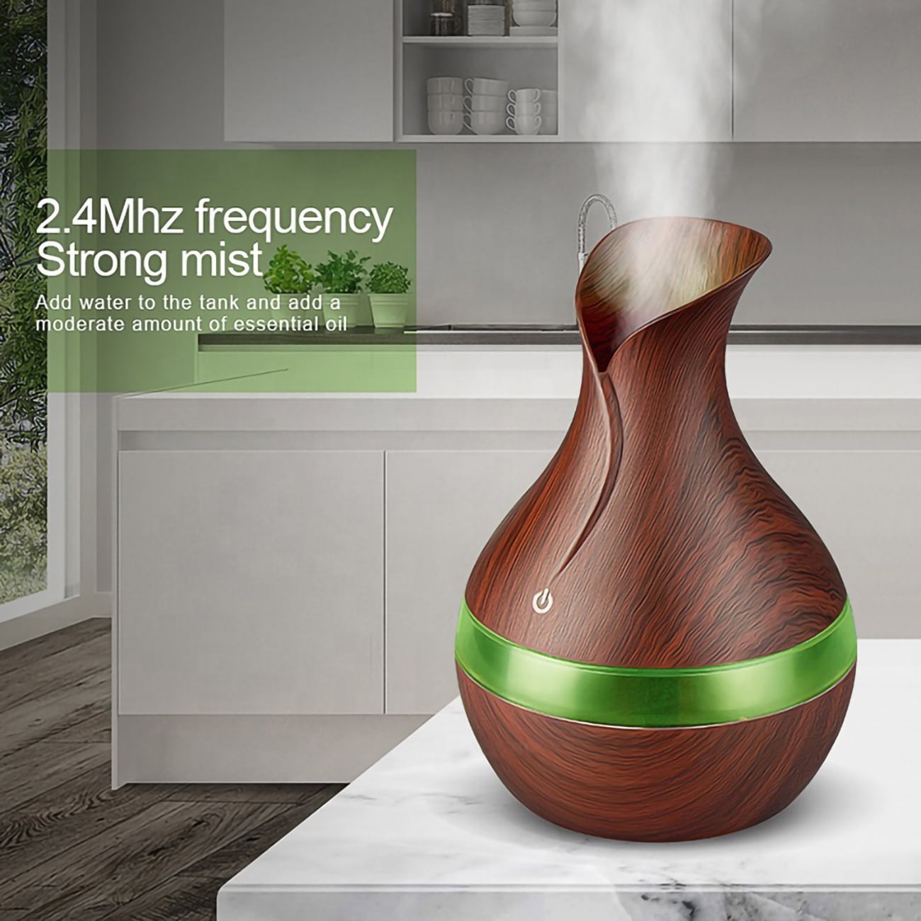 300ML Essential Oil Aroma Diffuser, Ultrasonic Humidifier with 7 Color ...