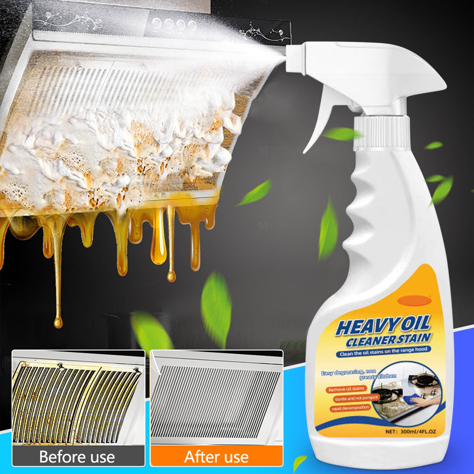 300ML Heavy Oil Cleaner Stain, Multi Purpose Cleaner for Kitchen Use ...