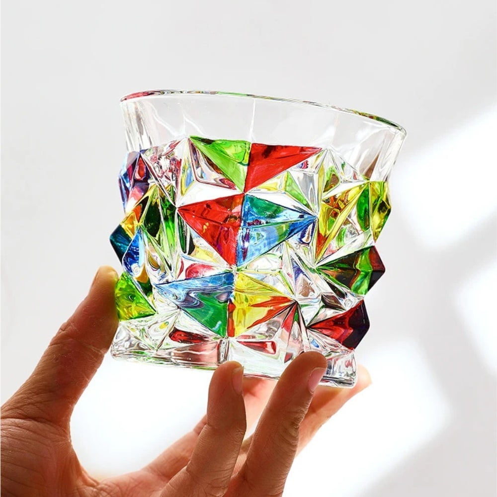 300ML Stained Crystal Glasses Unusual Glass Cups Aesthetic European ...