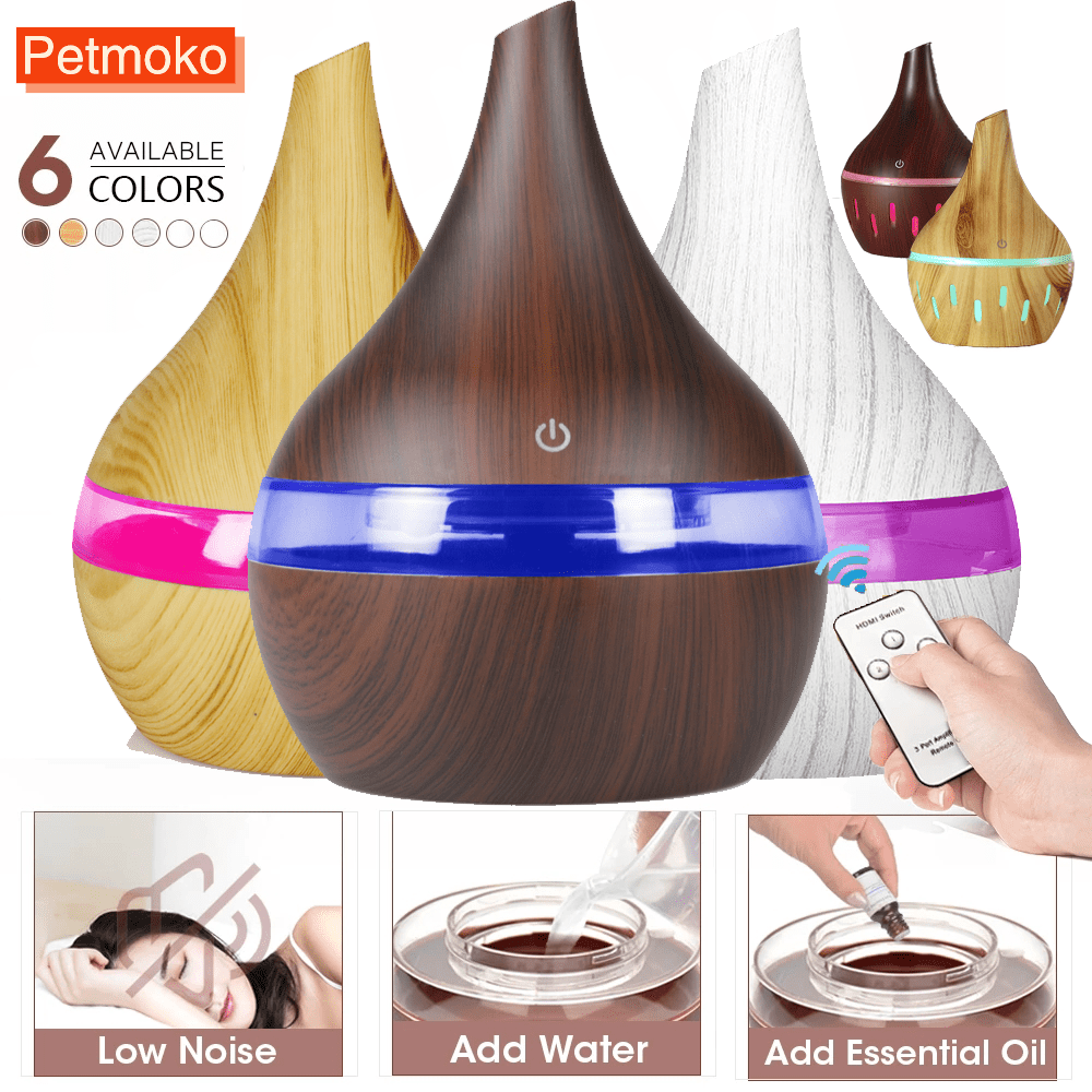 300ML USB Silent Humidifier, Ultrasonic Air Diffuser with 7 Colors ...