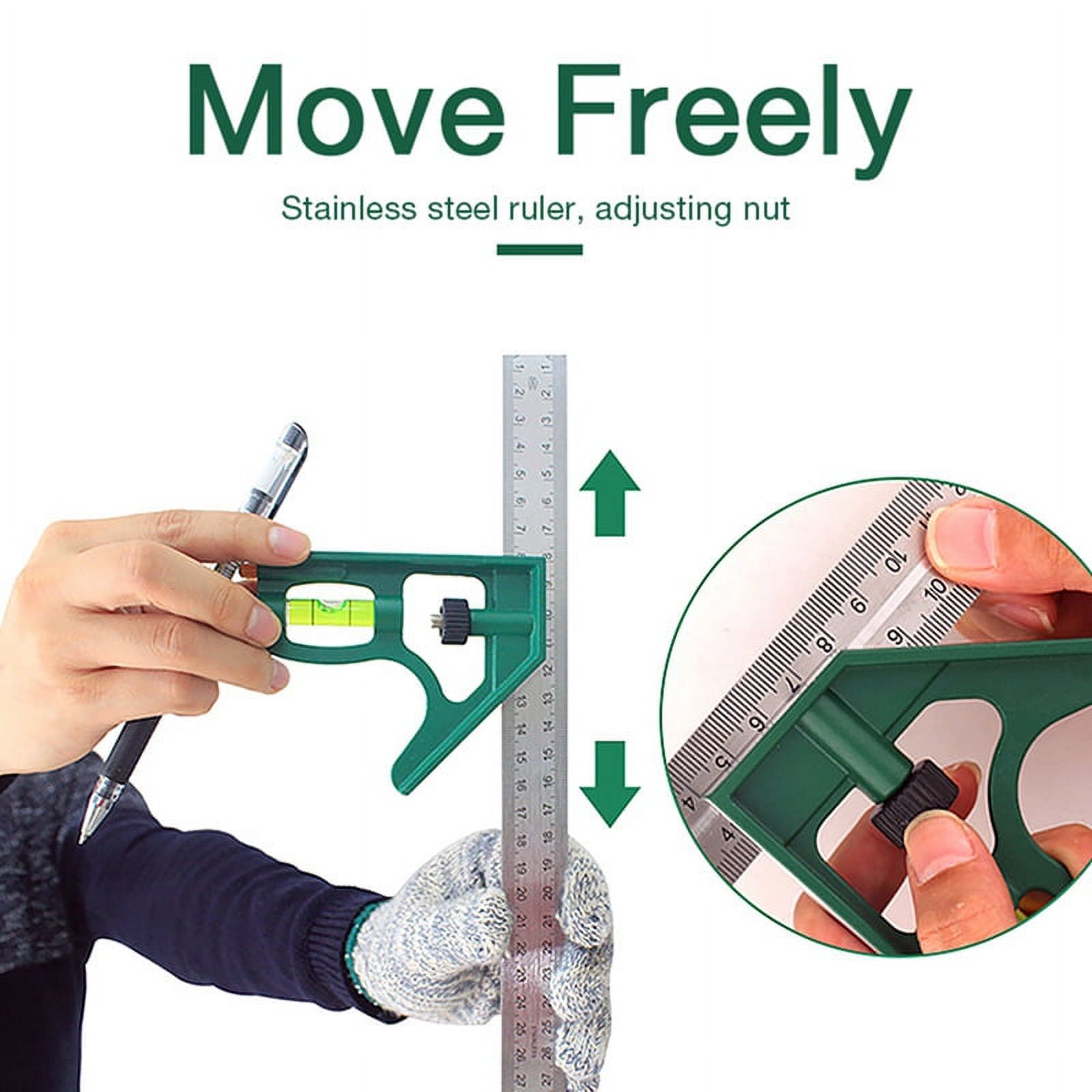 300MM Adjustable Stainless Steel Protractor Square Combination Square ...