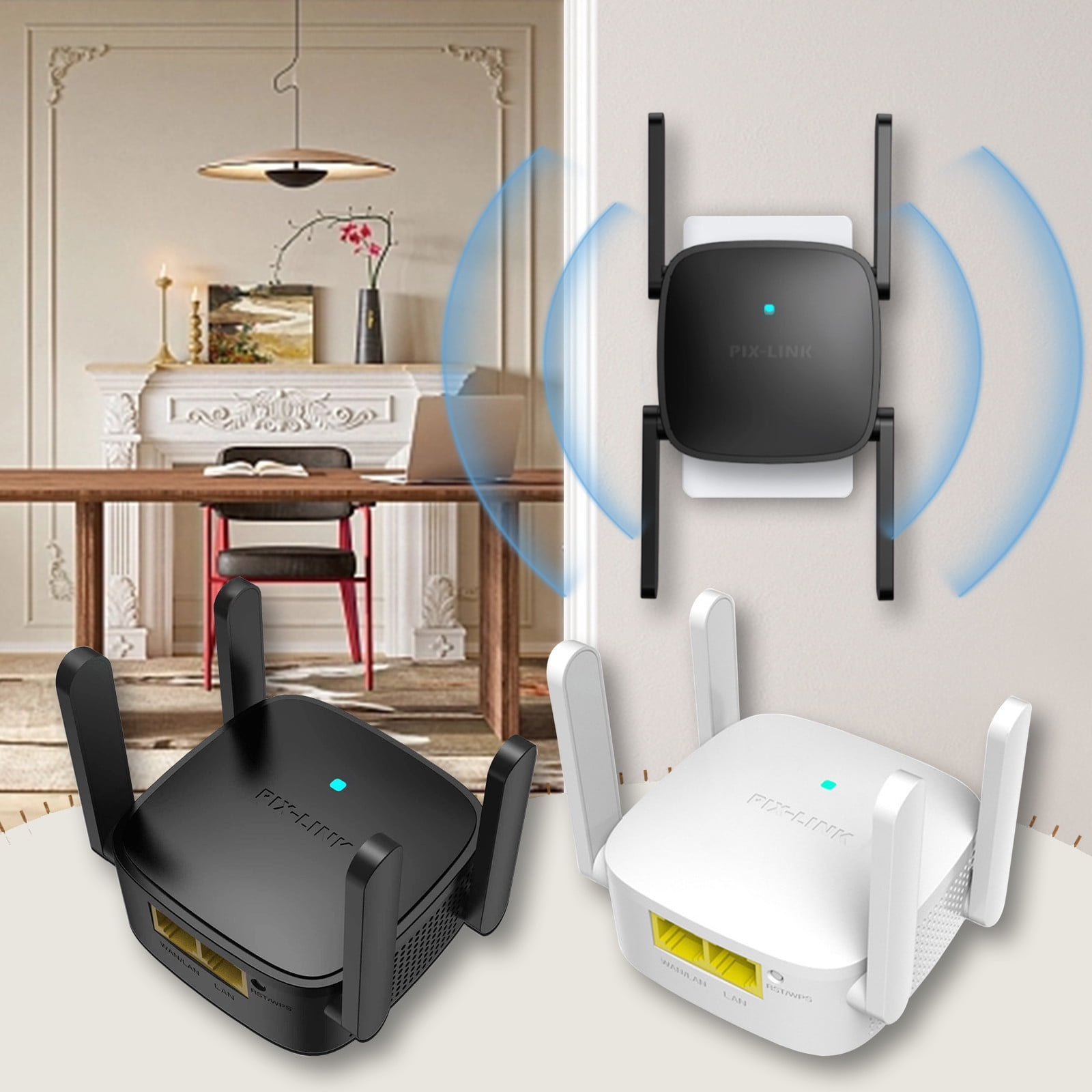 300Mbps 4G WiFi Extender, Dual Band Signal Booster, 4 Antenna Design ...