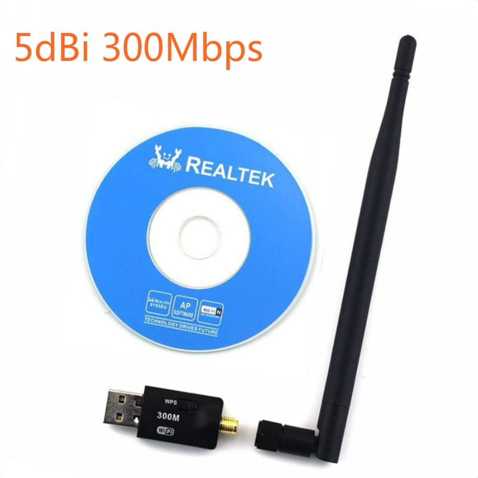 300Mbps 5dBi USB WiFi Adapter Mini Dongle External Wireless Lan Network ...