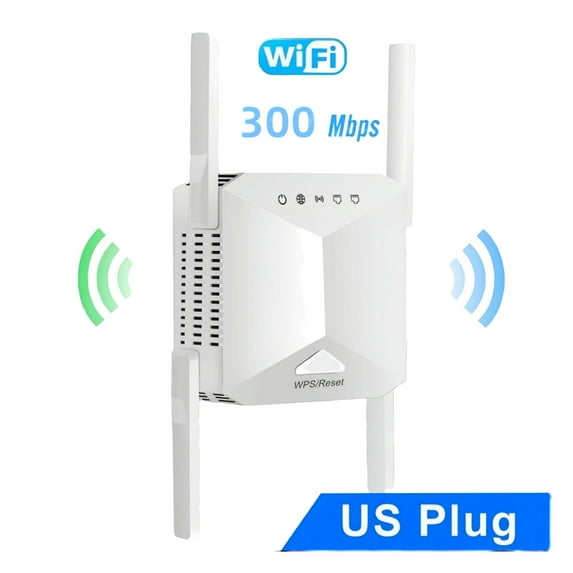 300Mbps WiFi Repeater, 4 Antennas Extender Signal Booster for Home ...
