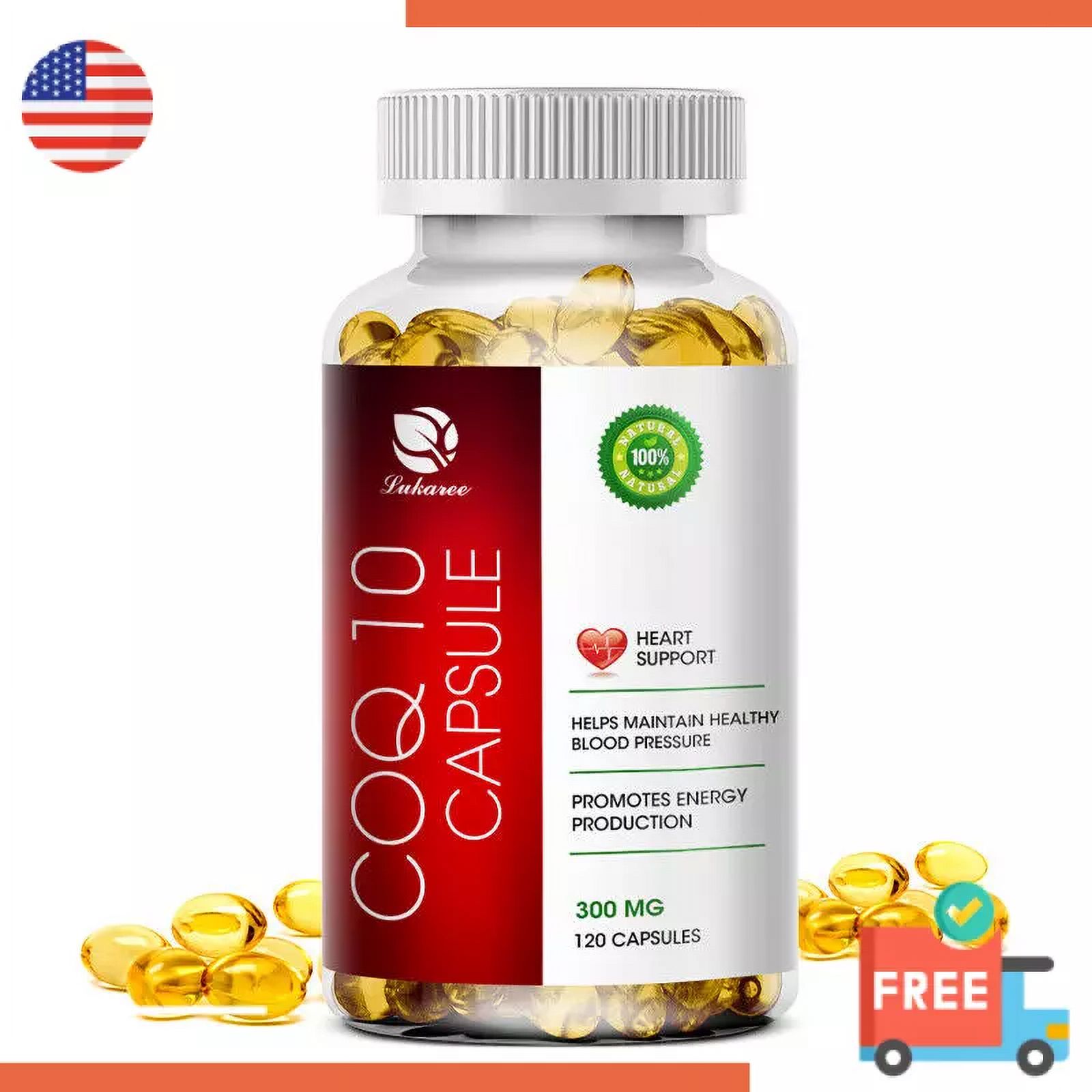 300Mg_Coenzyme_Q10_Vegetarian_Capsules_Heart_Health_Blood_Sugar_Balance ...