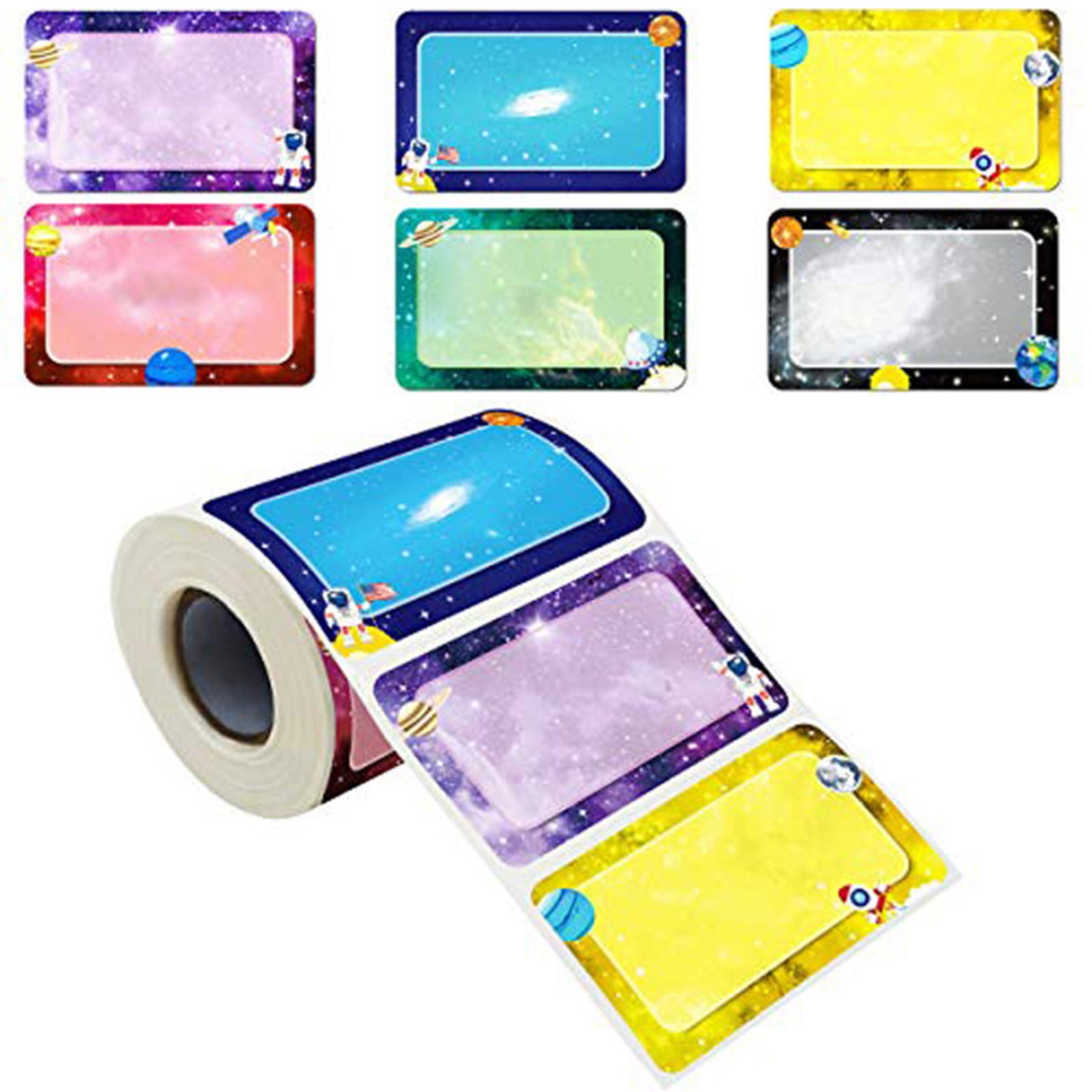 300PCS Adhesive Name Labels Cartoon Planet Name Sticker Clothing Labels ...