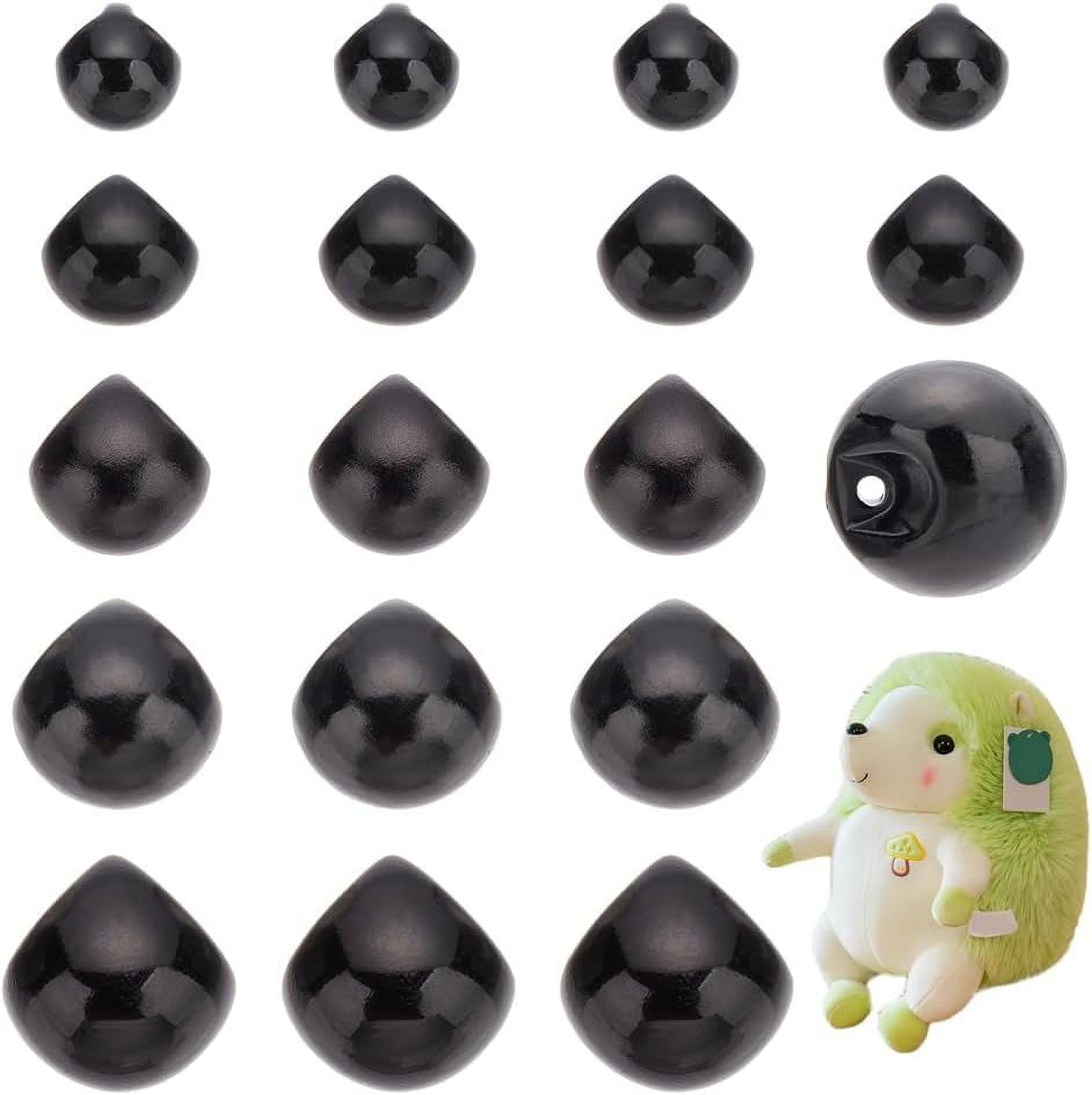 300PCS Black Crafts Eyes 5 Sizes Stuffed Animal Eyes Black Mushroom ...