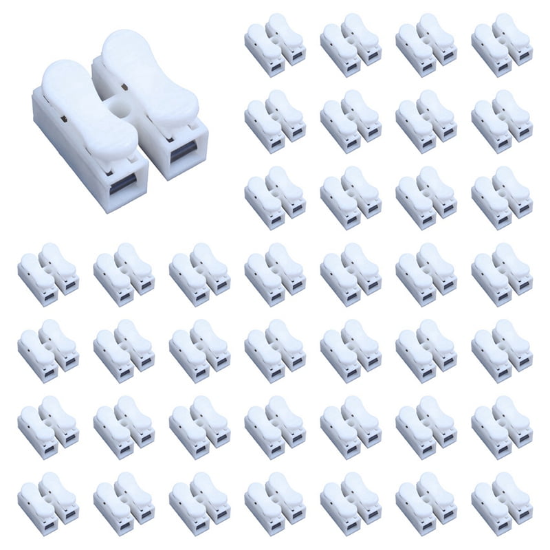 300PCS CH2 Spring Quick Wire Connector Cable Clamp Terminal Block ...
