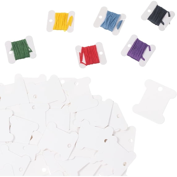 300PCS Embroidery Floss Bobbins, Paper Embroidery Thread Cards, White ...