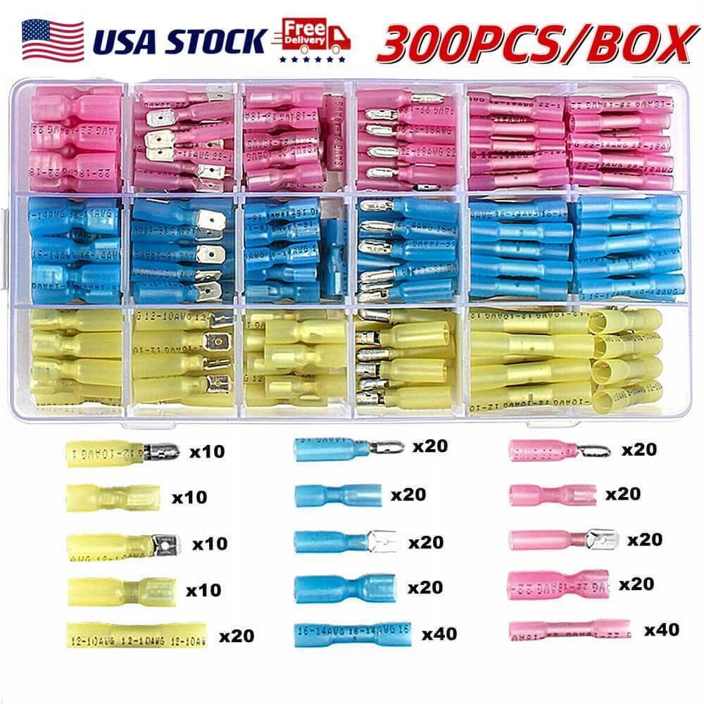 300PCS Heat Shrink Male and Female Electrical Wire Spade Terminal ...