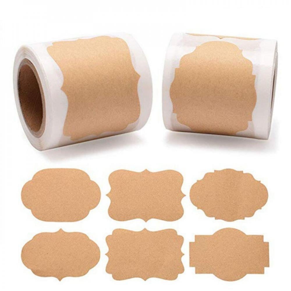 300PCS/Roll Kraft Paper Gift Tags Blank Label Stickers For Holiday ...