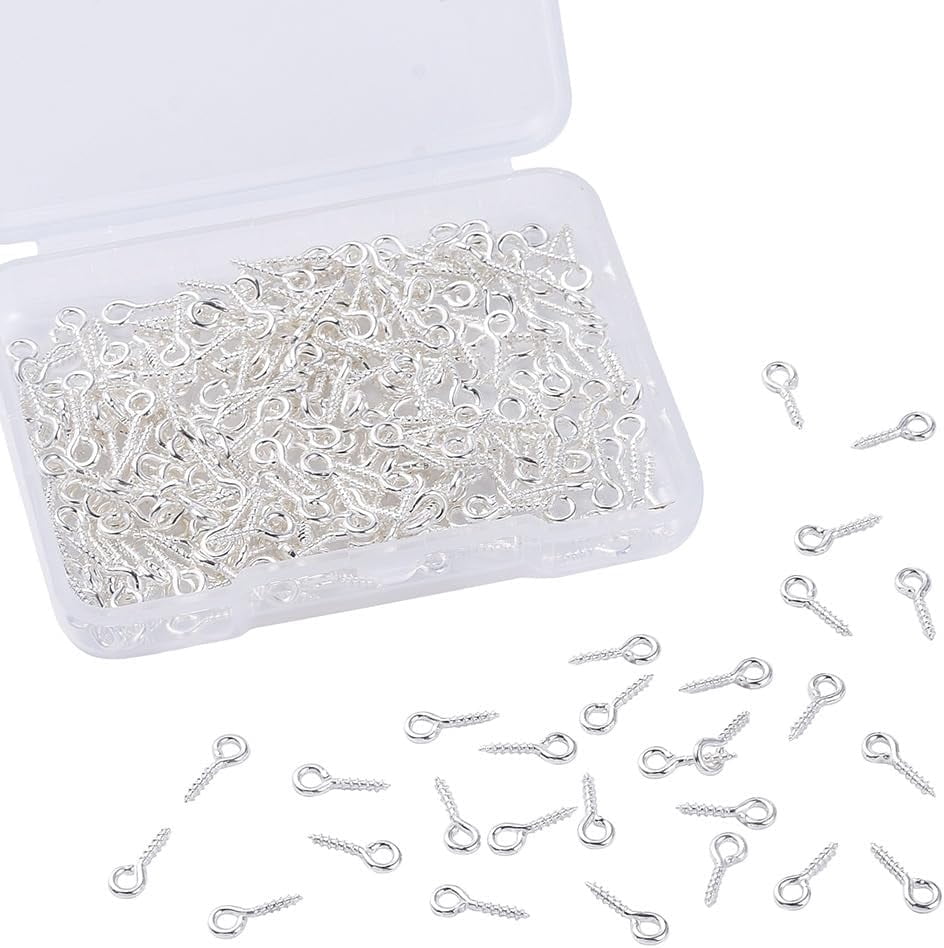 300PCS Small Screw Eye Pins,10 x 5mm Eye pins Hooks,Mini Screw Eye Pin ...