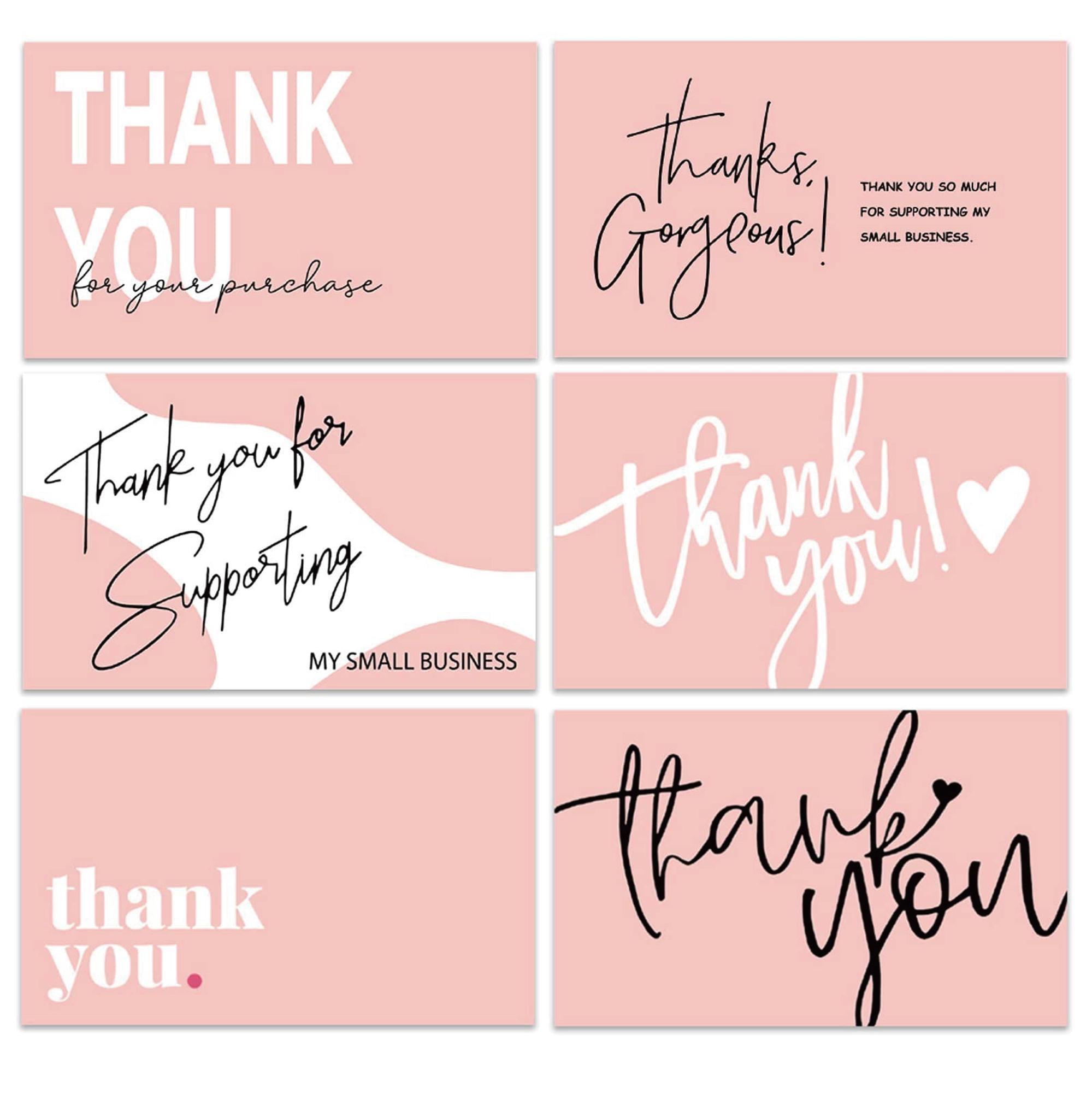 300PCS Thank You For Supporting My Business Cards, 6 Styles-2" x 3.5 ...