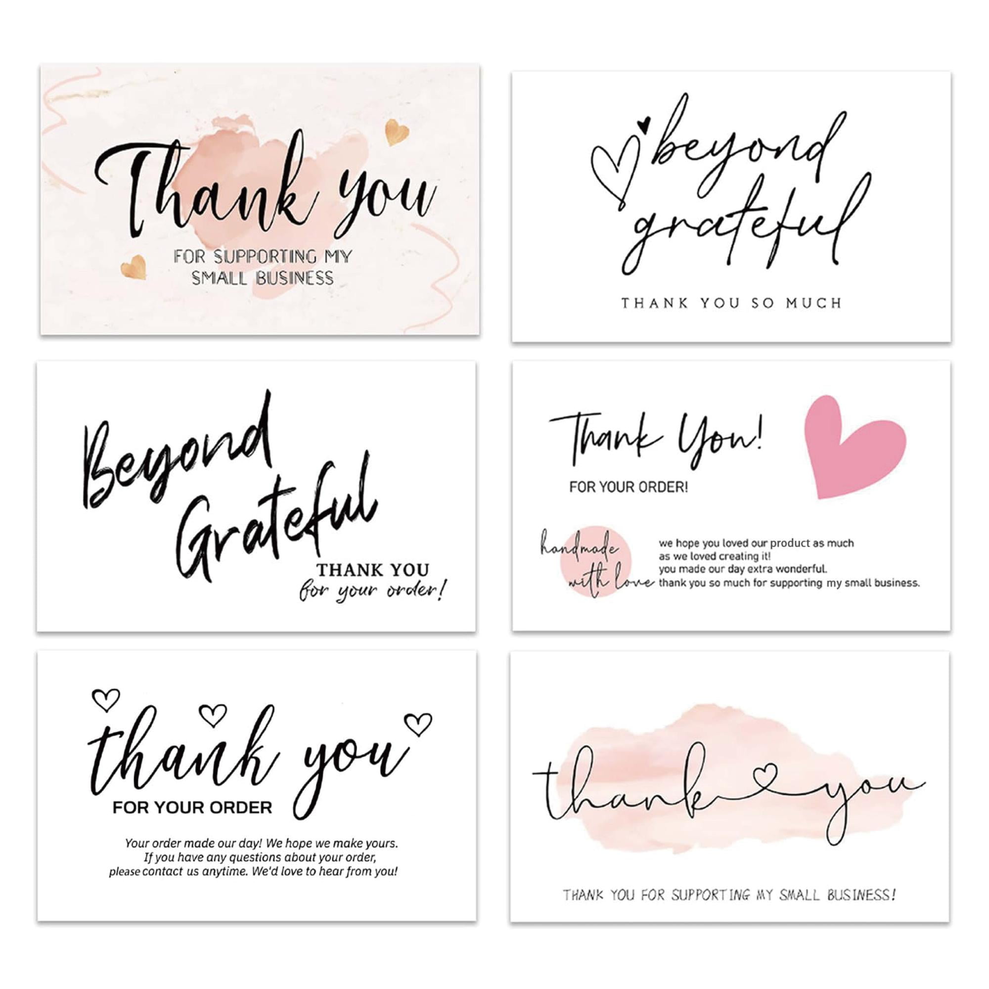 300PCS Thank You For Supporting My Business Cards, 6 Styles-2" x 3.5 ...