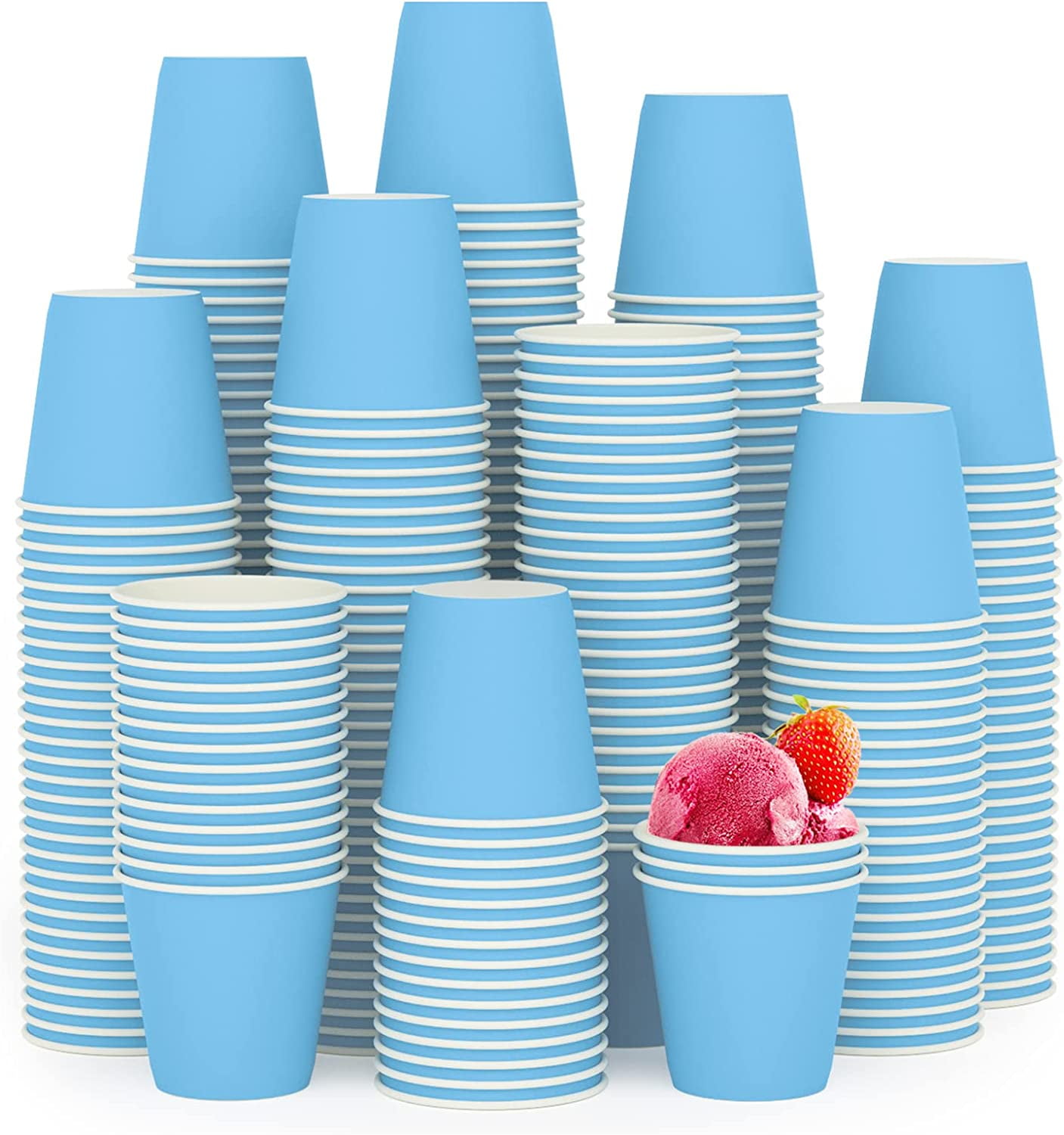 300Pack 3oz Disposable Paper Cups,Hot/Cold Beverage Drinking Cup，Small ...