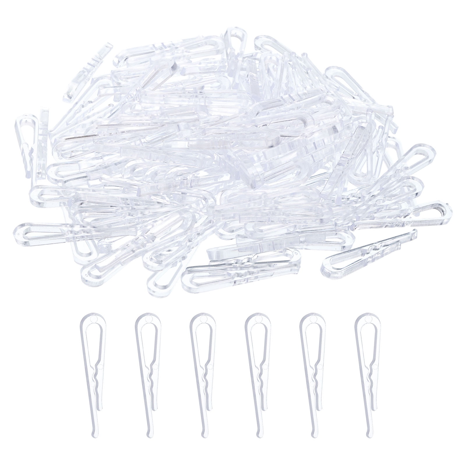 300Pack Durable Plastic Alligator Clips, 1.5" Clear U Shape Shirt Clip ...