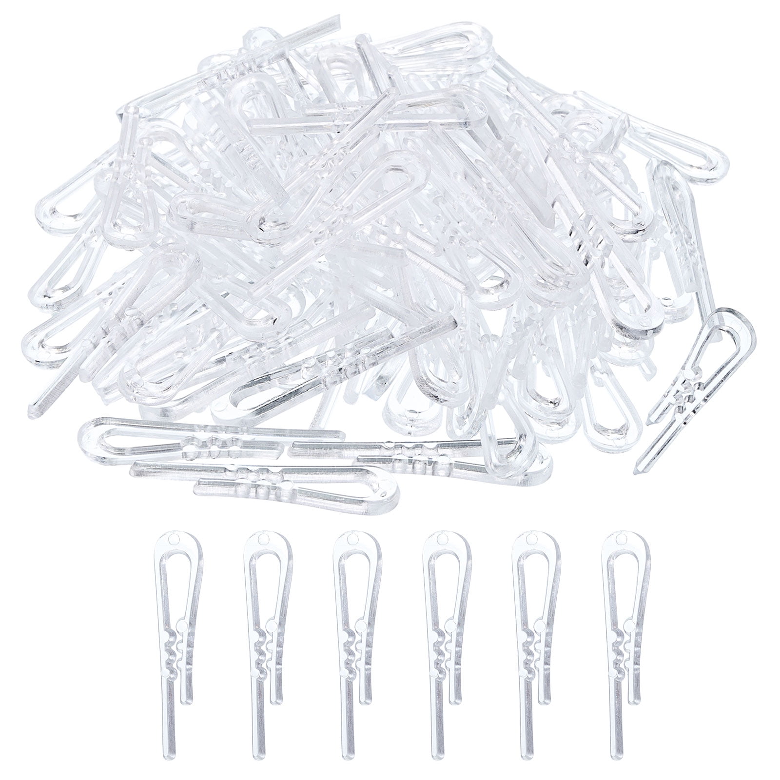 300Pack Durable Plastic Alligator Clips, 1.57" Clear U Shape Shirt Clip ...