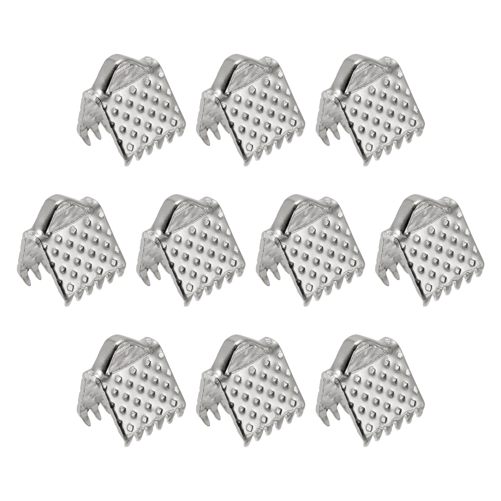 300Pack Ribbon Crimp Clamp Ends 6mm Cord End Clasp for DIY Craft Silver ...