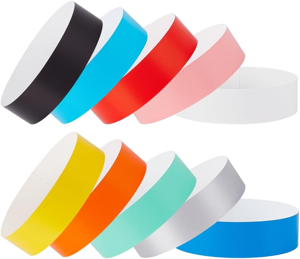 300Pcs 10 Colors Event Wristbands Neon Colored Adhesive Paper ...
