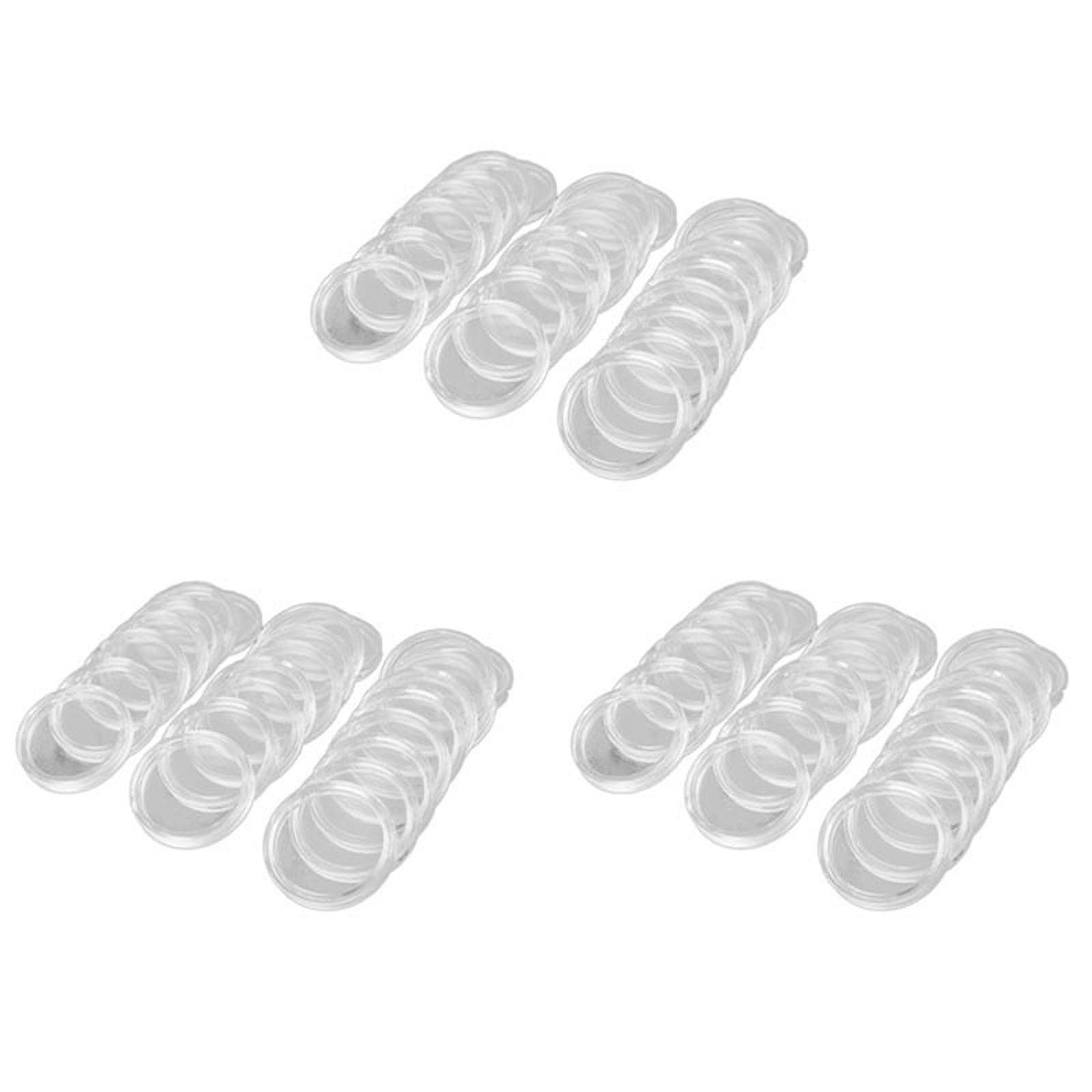 300Pcs 21mm Round Clear Plastic Coin Holder Capsules Box Storage Clear ...