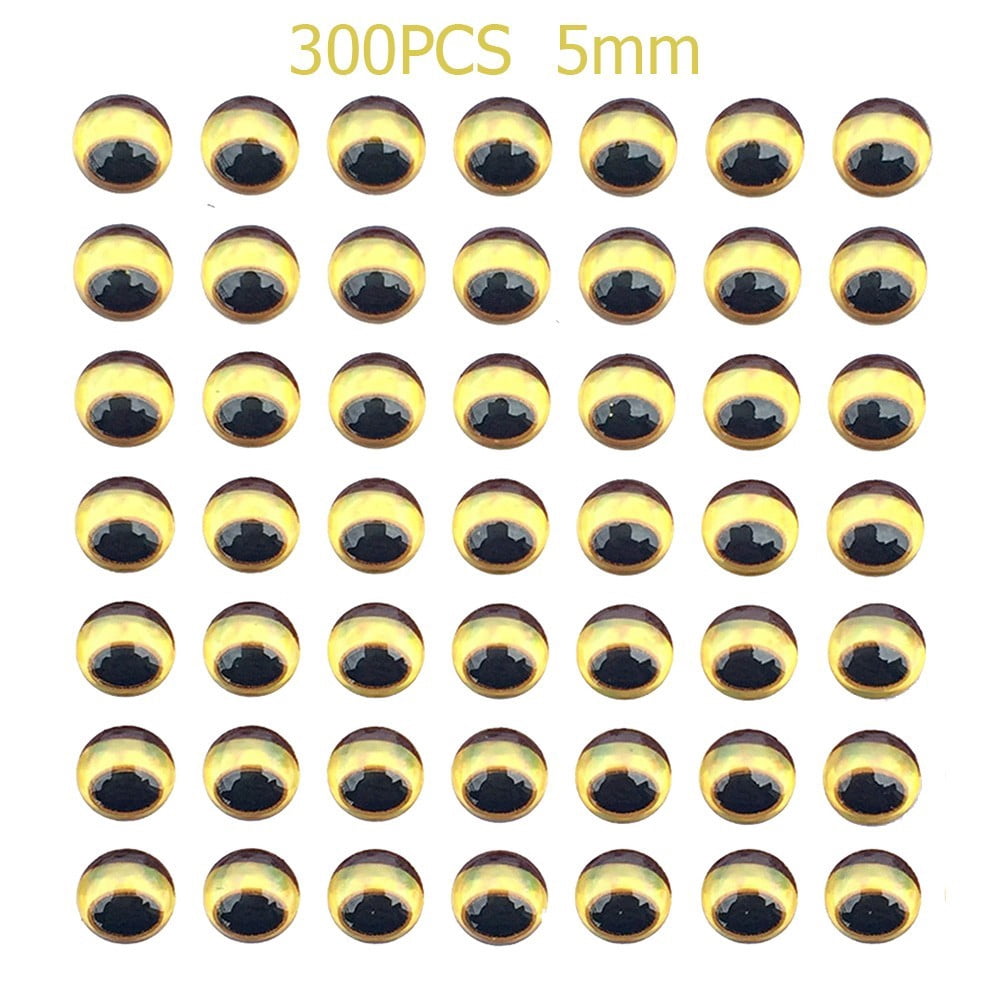 300pcs 3/4/5/6mm Snake Pupil Red 3D Holographic Fishing Lure Eyes Fly ...