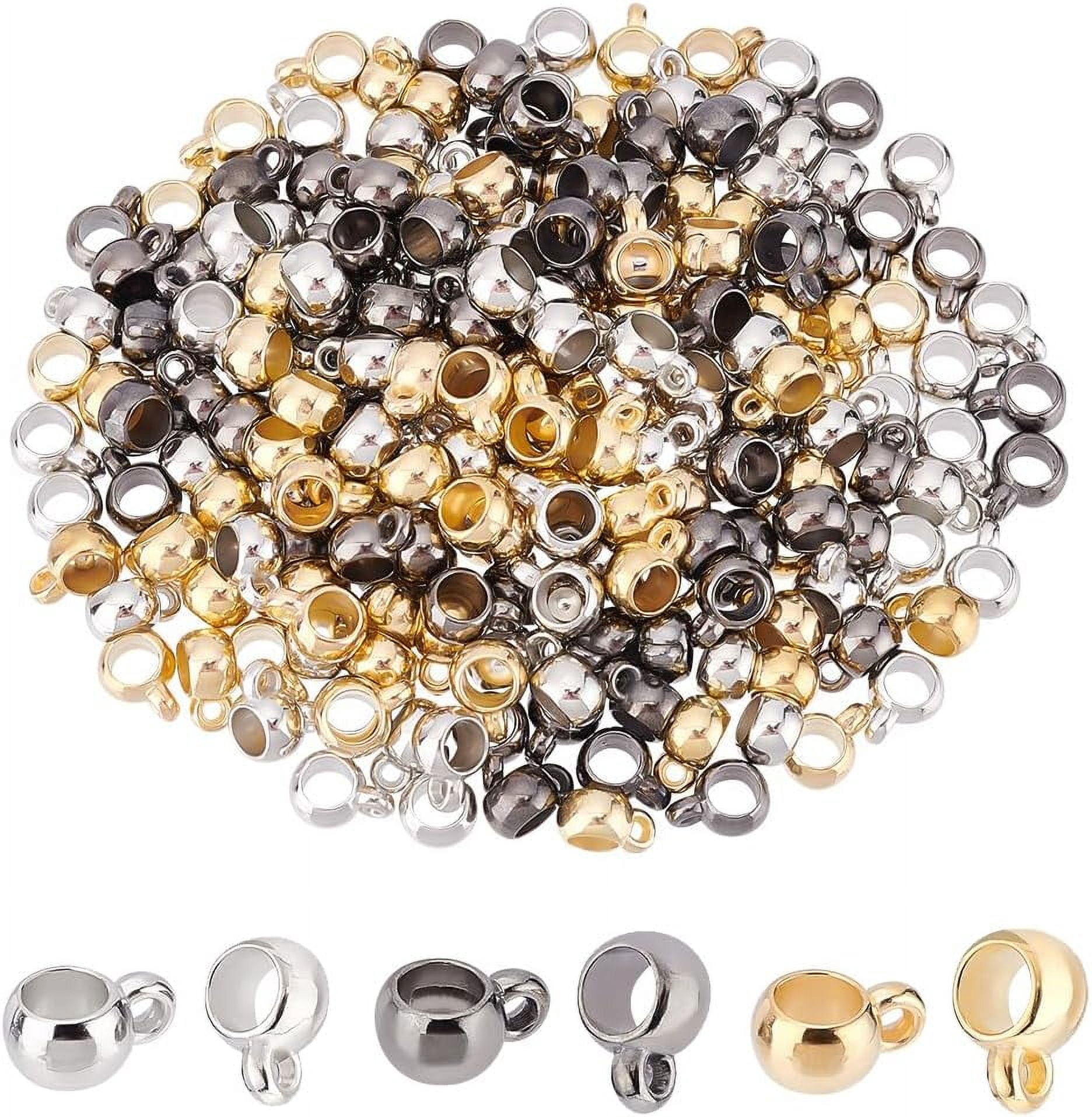 300Pcs 3 Colors Bail Bead 8.5mm Wide Hanger Bead CCB Plastic Charm 5mm ...