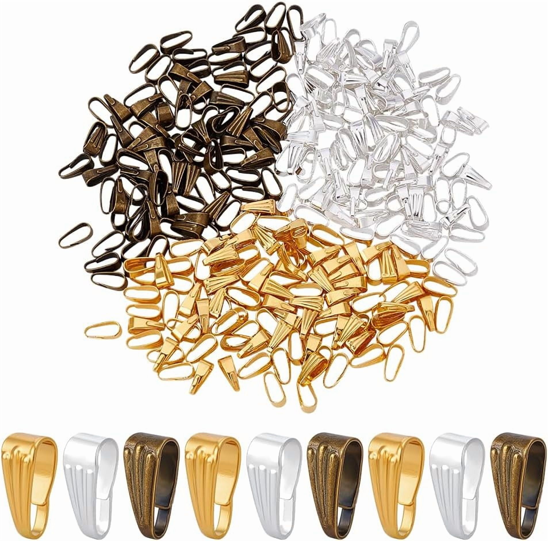 300Pcs 3 Colors Iron Snap on Bails Pendant Clasp Pinch Bails Pendant ...