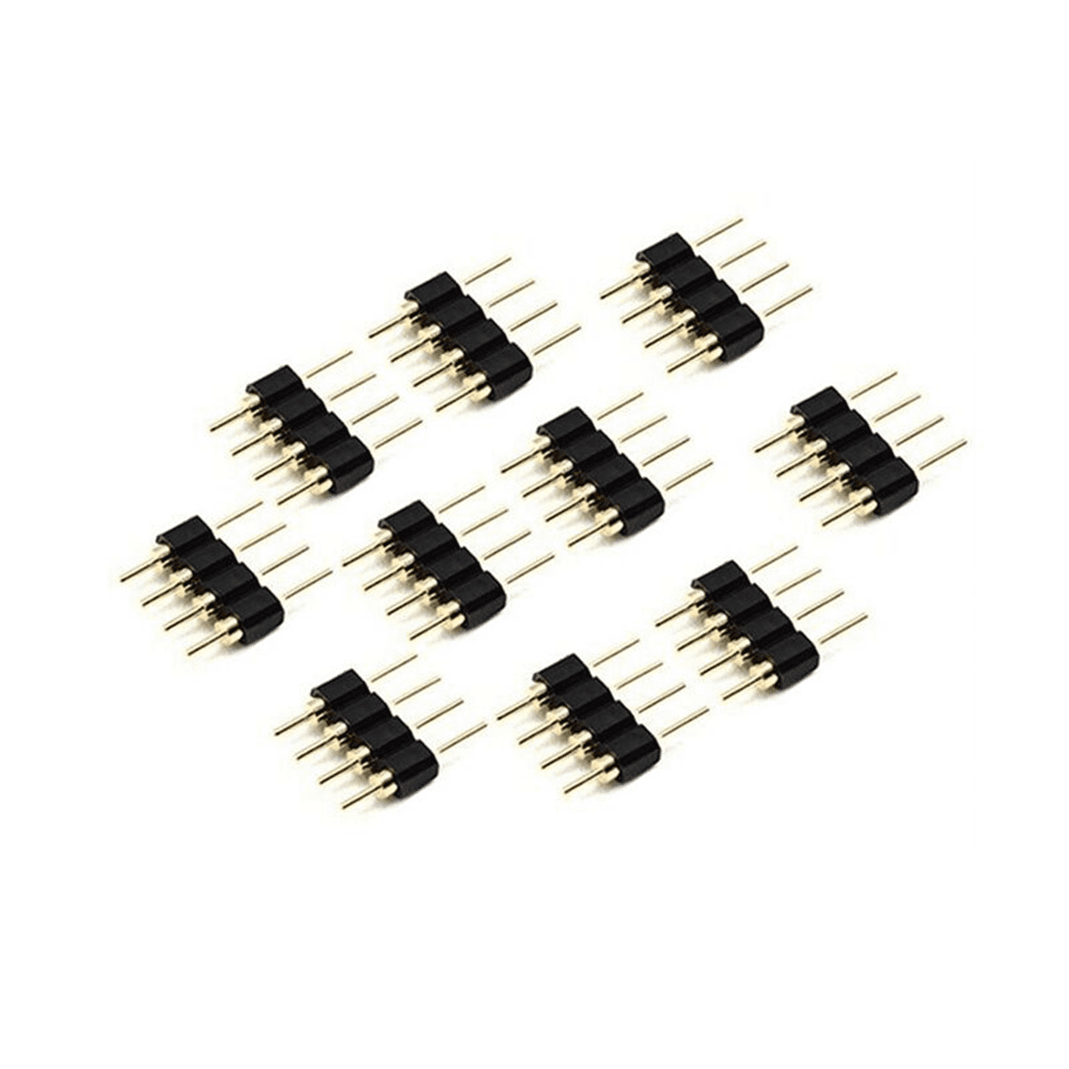 300Pcs 4 Pin Rgb Led Strip Male Plug Adapter Connector for 3528 5050 ...