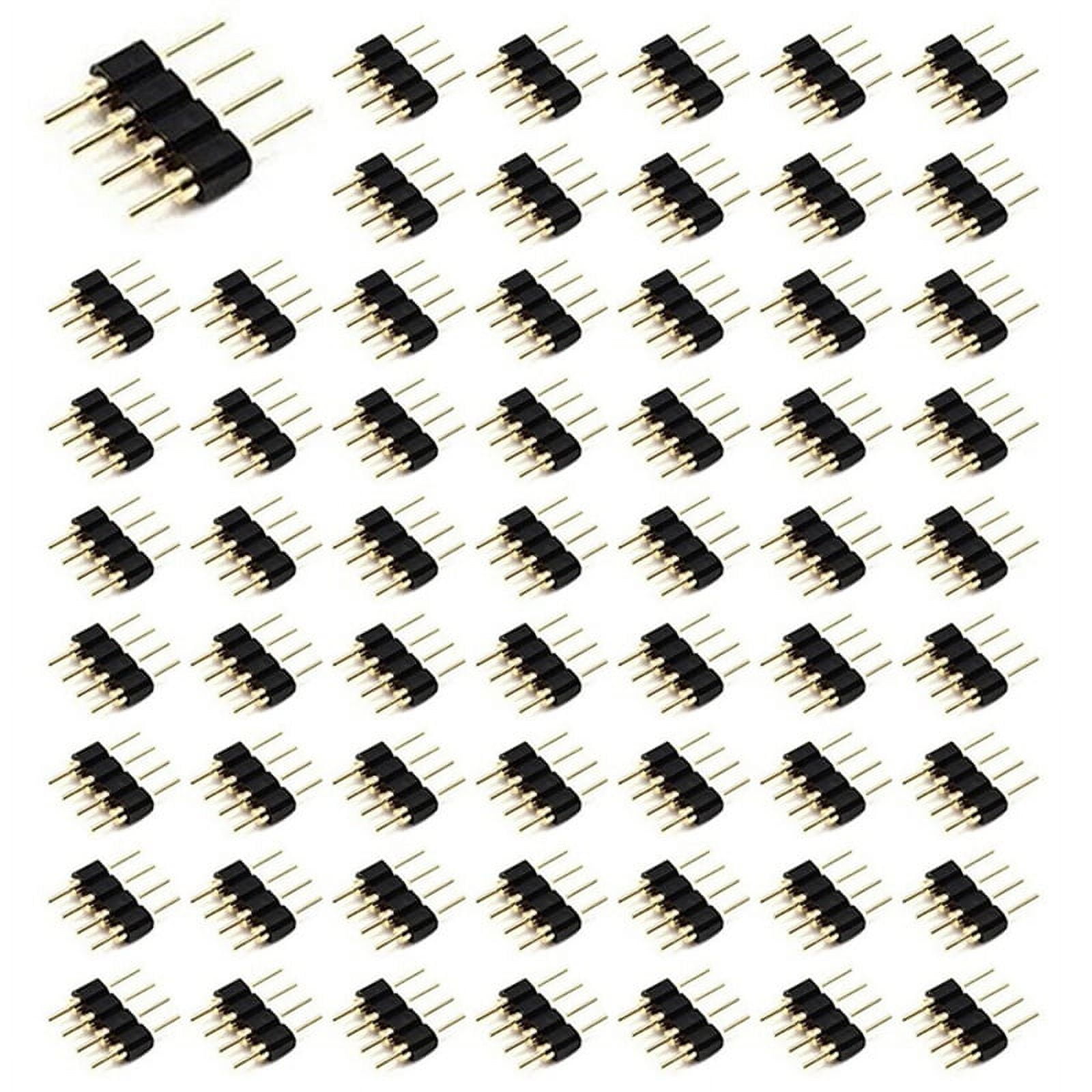300Pcs 4 Pin Rgb Led Strip Male Plug Adapter Connector for 3528 5050 ...